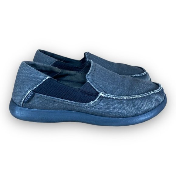 CROCS | Shoes | Crocs Santa Cruz 2 Luxe Loafers Slip On Canvas Dark ...